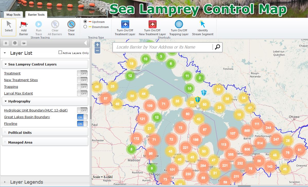 Sea Lamprey Map